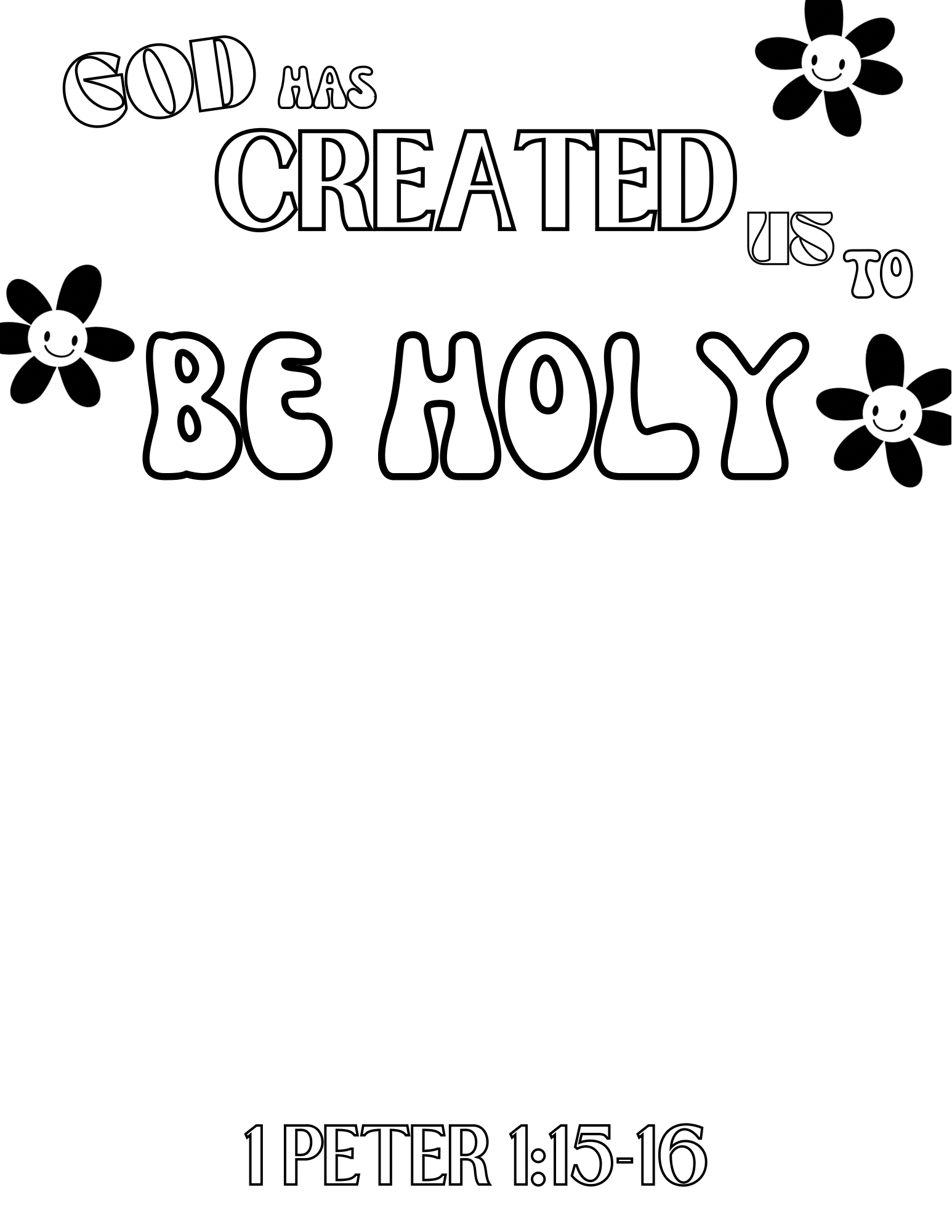 Coloring Sheet - 1 Peter 1:15-16 - GO! Curriculum